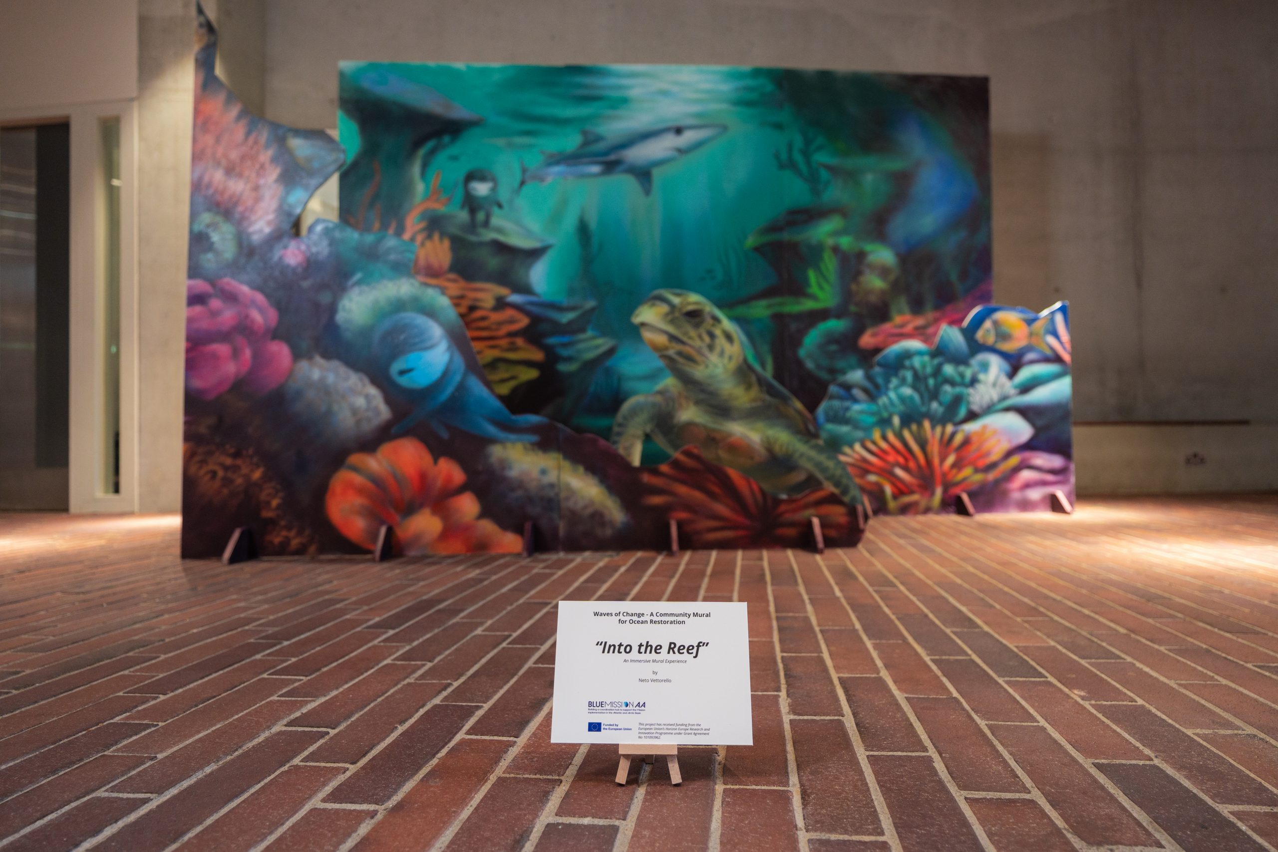 Ocean mural: Into the Reef at UCC Hub by street artist Neto Vettorello - MaREI